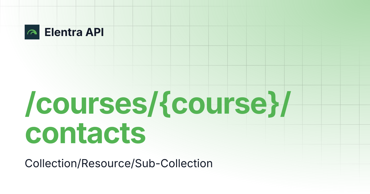 Courses Course Contacts Elentra Api