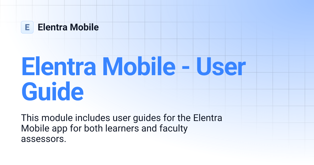 Elentra Mobile - User Guide | Elentra Mobile